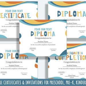 Customizable Modern Diplomas, Certificates, and Invitations for ...