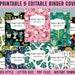 Flowers, Palm Leaves, Cactuses Binder Cover, 10 Printable/editable ...