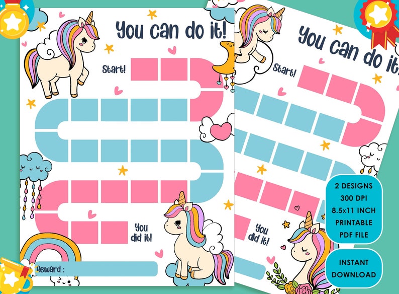 Printable Unicorn Reward Chart for Kids, a Way of Guiding Children ...