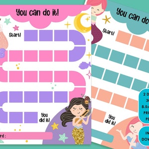 Printable Cute Mermaid Reward Chart for Kids: Foster Positive Behavior ...