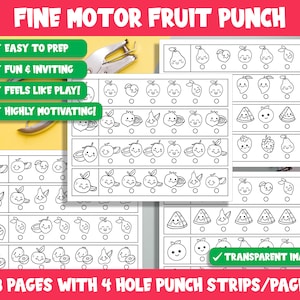 Fine Motor Fruit Punch, Kids Hole Punch Activities for Task Boxes ...