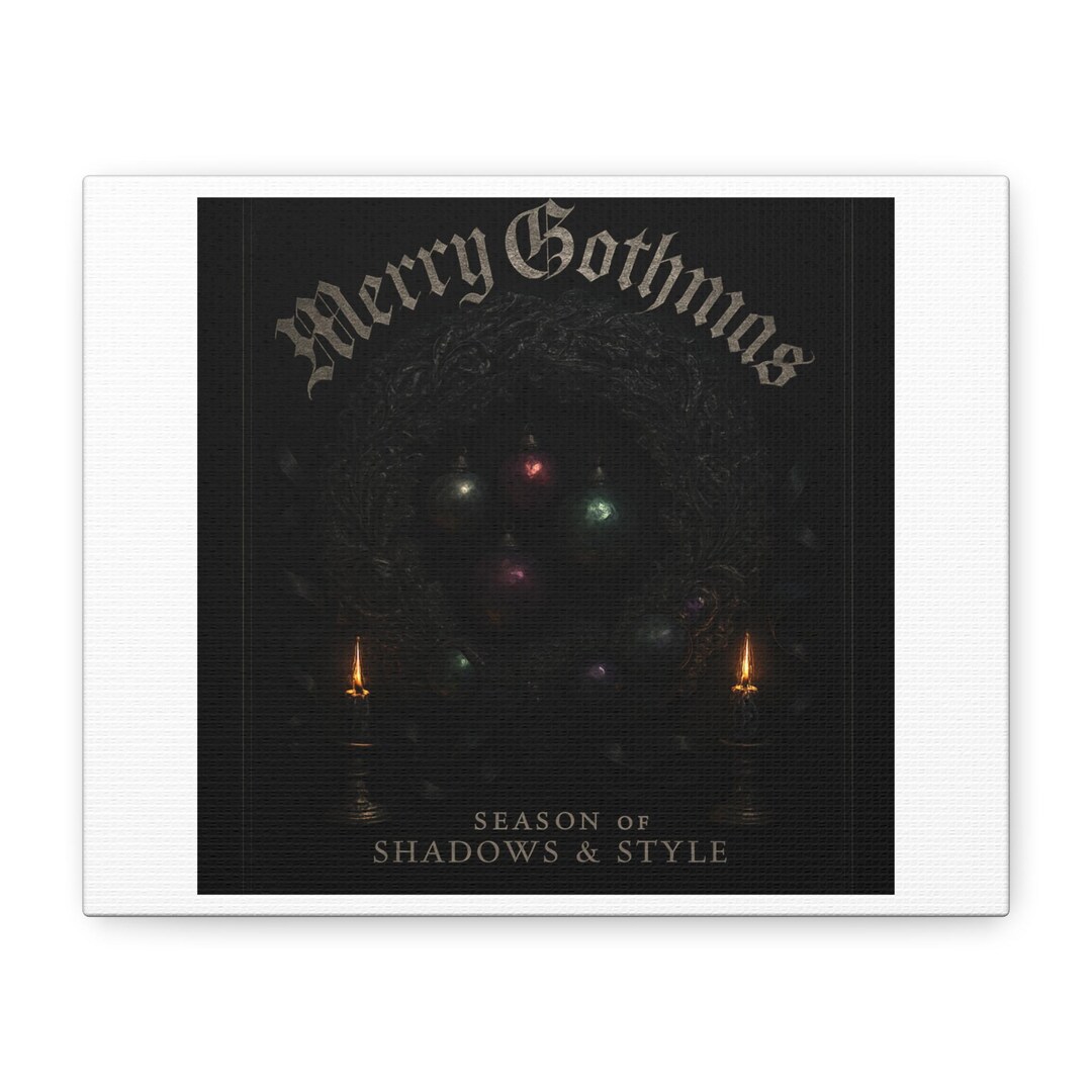 Merry Gothmas Wreath Matte Canvas - Etsy