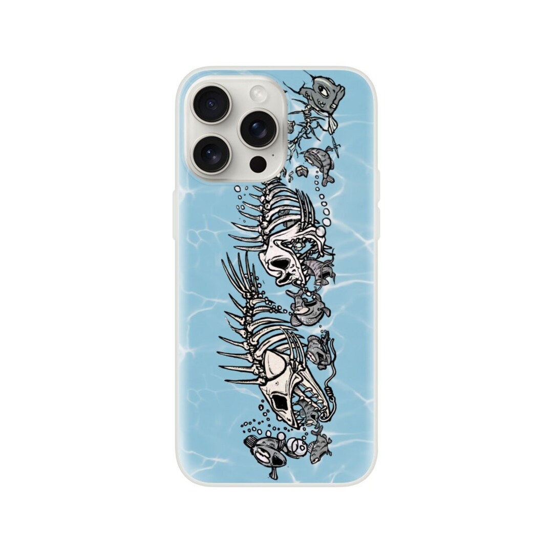 Cartoon Skeleton Fish Bonefish Phone Case for Fisherman - Etsy