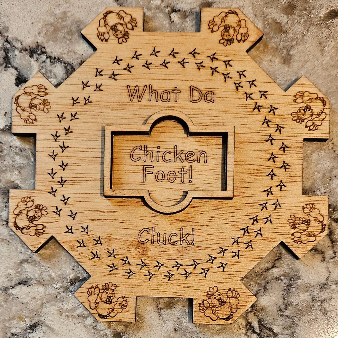 Chicken Foot Domino Game Hub Centerpiece (6"x6") And/or 8 Colorful ...