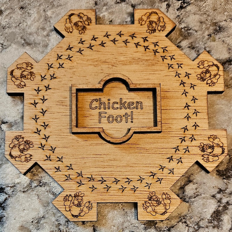 Chicken Foot Domino Game Hub Centerpiece (6"x6") And/or 8 Colorful ...