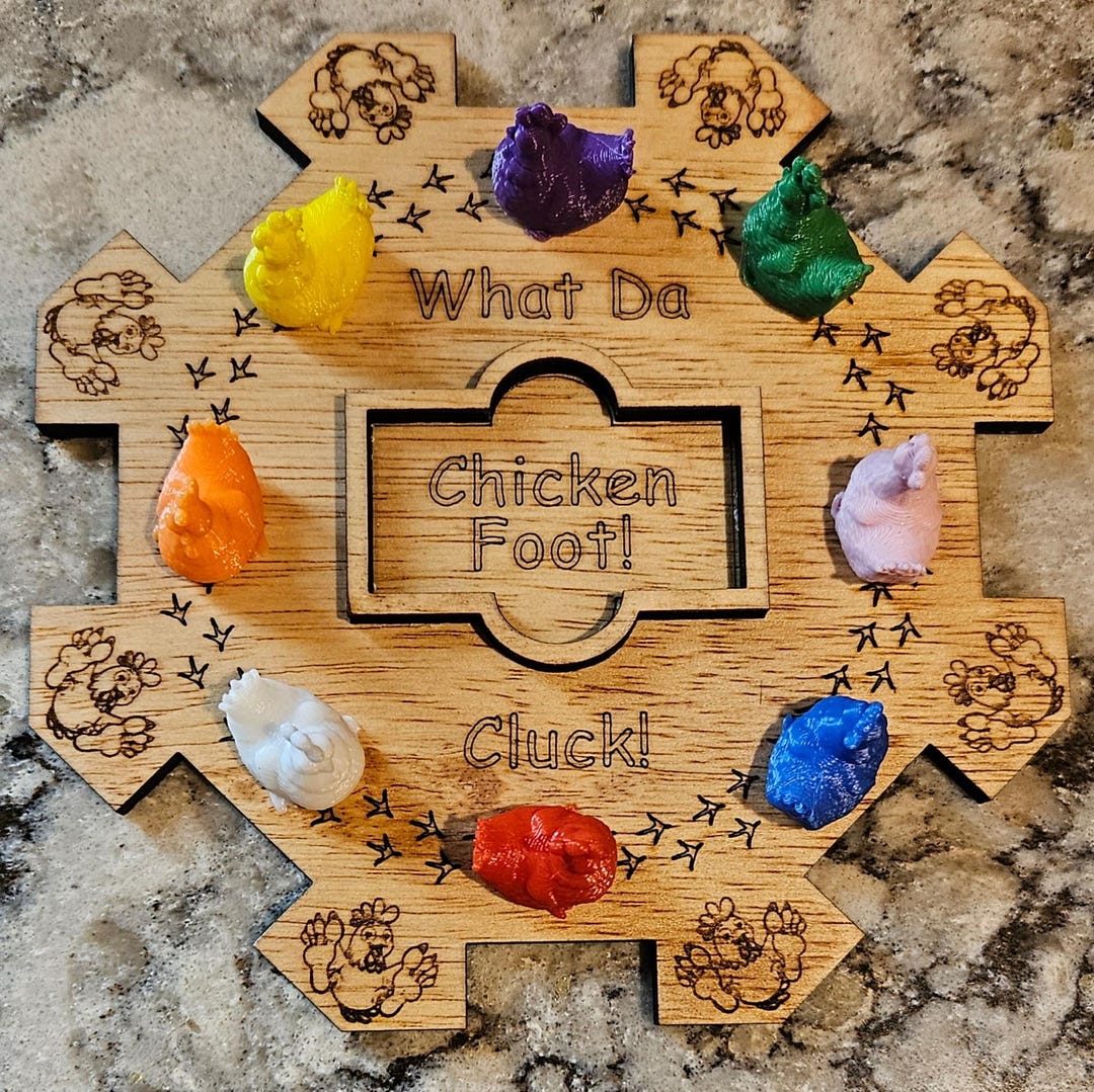 Chicken Foot Domino Game Hub Centerpiece (6"x6") And/or 8 Colorful ...