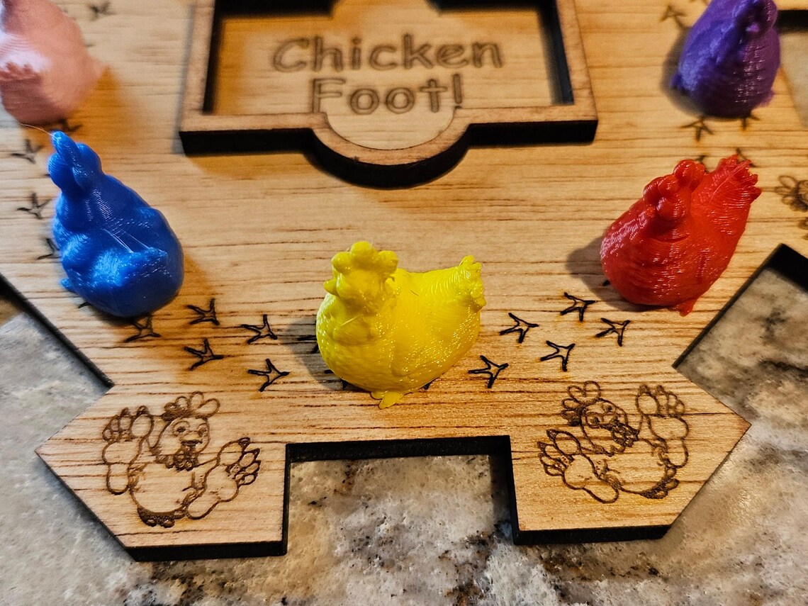 Chicken Foot Domino Game Hub Centerpiece (6"x6") And/or 8 Colorful ...