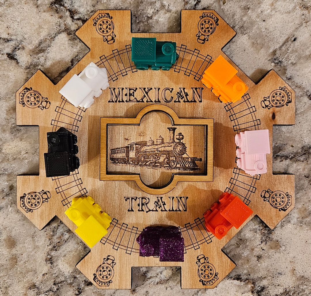 Mexican Train Domino Game Hub Centerpiece 6x6 And/or 8 Colorful Engine ...