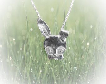 SILVER RABBIT LARGE / Silver Pendant and Silver Chain - Etsy UK