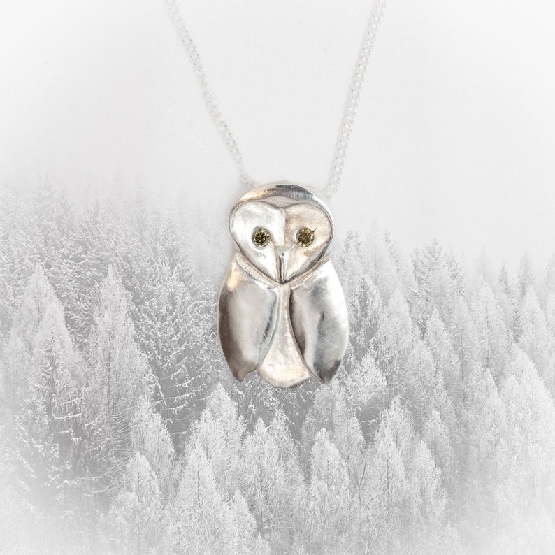 Handmade Silver Owl Pendant - Etsy