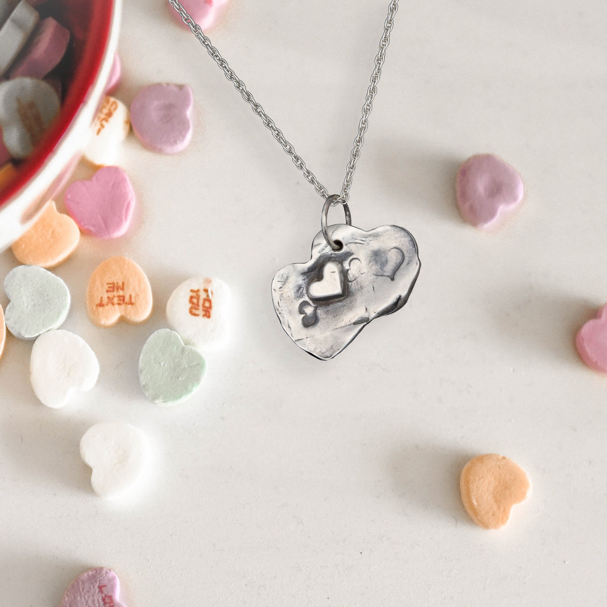 Handmade Fine Silver Hug Pendant - Etsy Australia