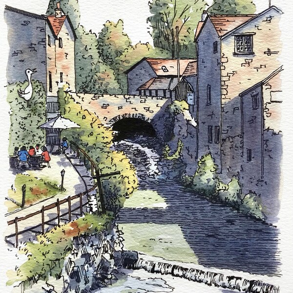 Line and Wash Art - Etsy