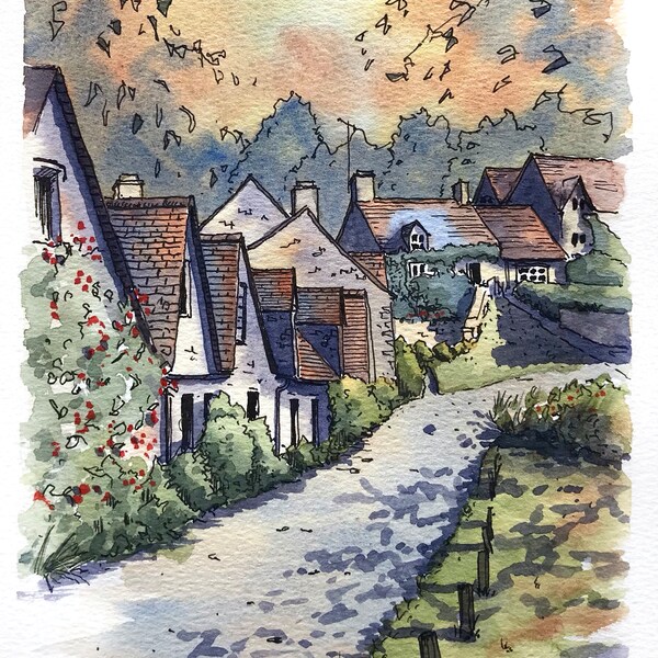 Line and Wash Art - Etsy