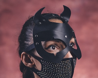 Leather Devil Mask | Etsy