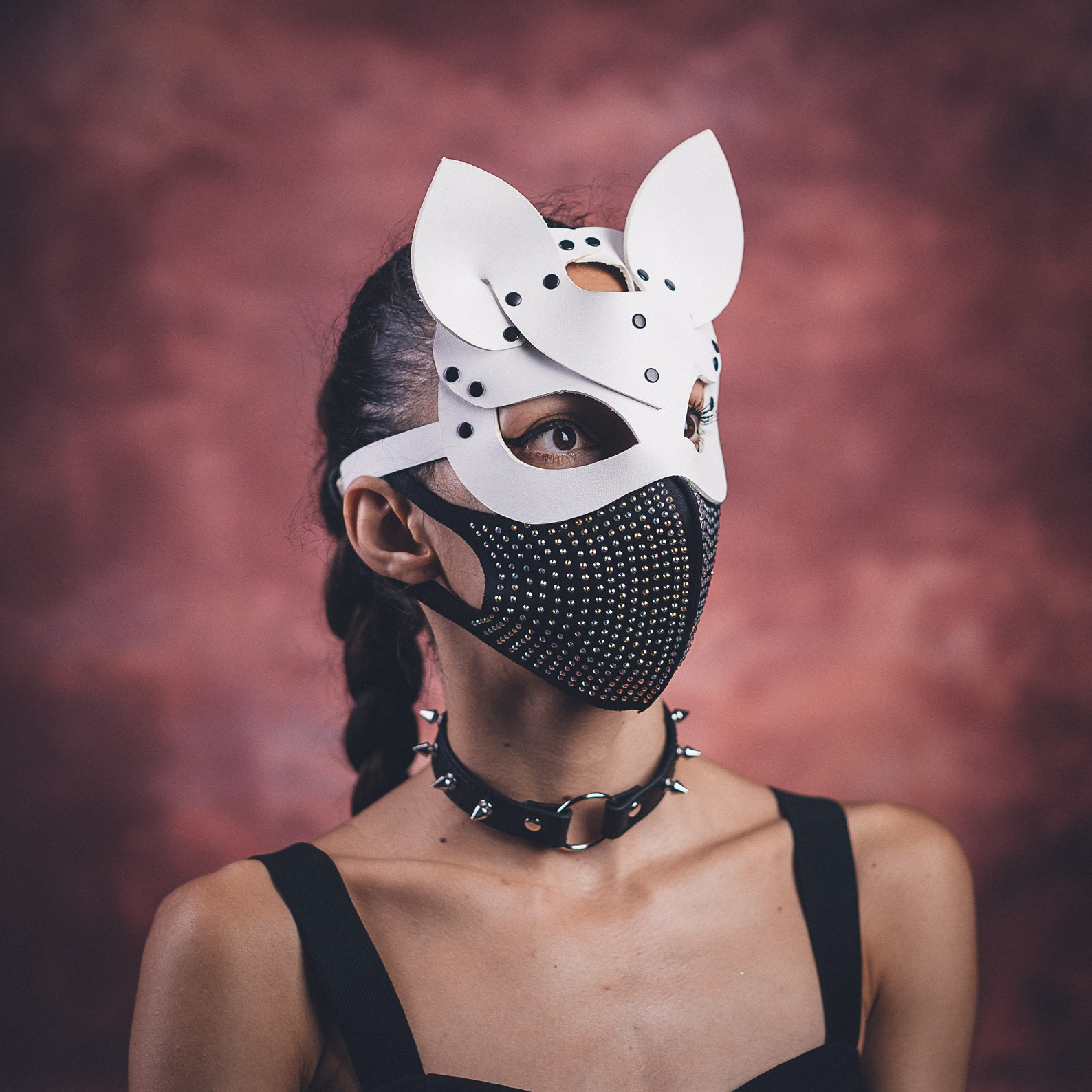 Genuine Leather Cat Mask White Leather Cat Mask BDSM Leather - Etsy