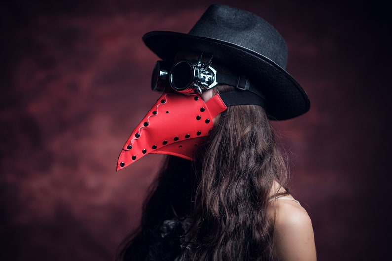 Red Beak Mask Red Plague Doctor Mask Plague Doctor Mask - Etsy