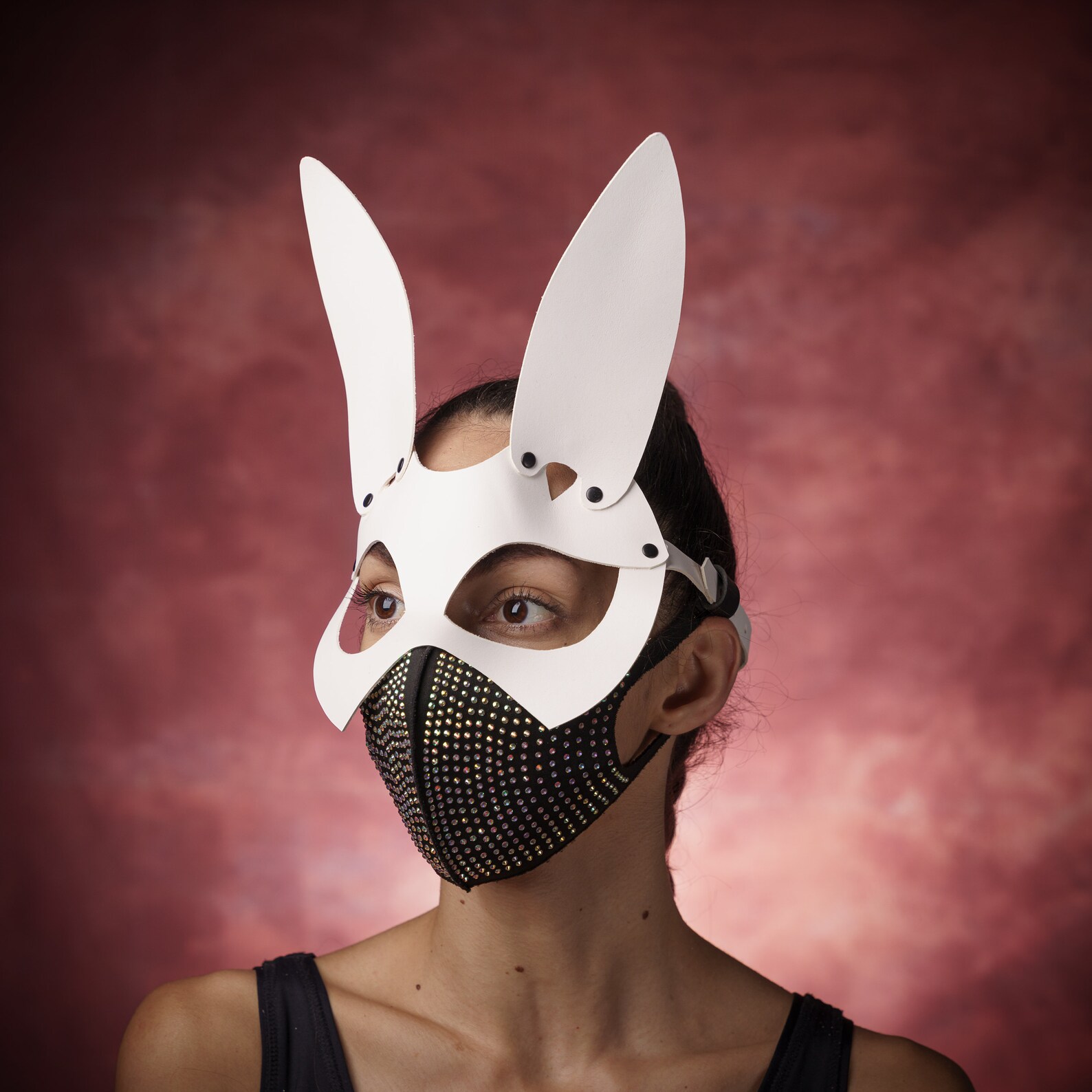 White Bunny Mask Funny Bunny Mask Leather Rabbit Mask BDSM - Etsy