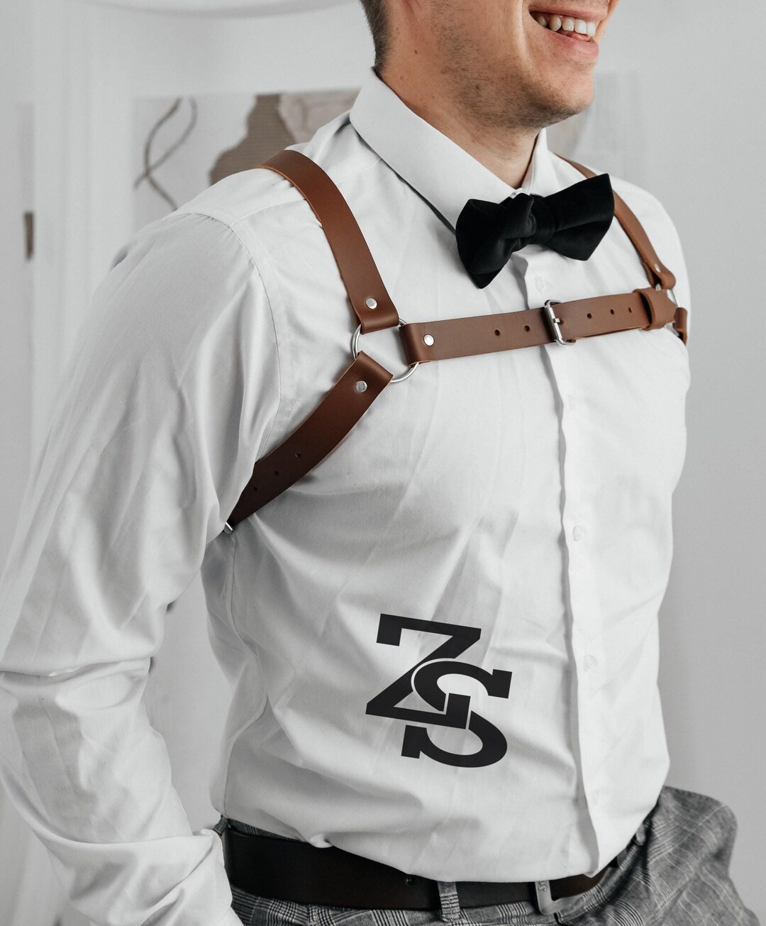 Brandy Men Harness, X Back Men Harness, Brown X Back Harness, Brutal ...