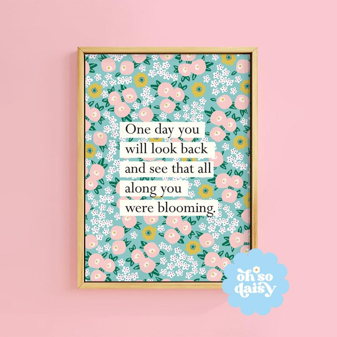 Blooming Flowers Book Quote Art Print | Unframed A6 A5 A4 A3 A2 A1 ...