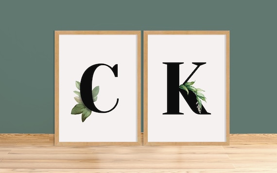 Botanical Letter Alphabet Initial Art Print Unframed A6 A5 | Etsy