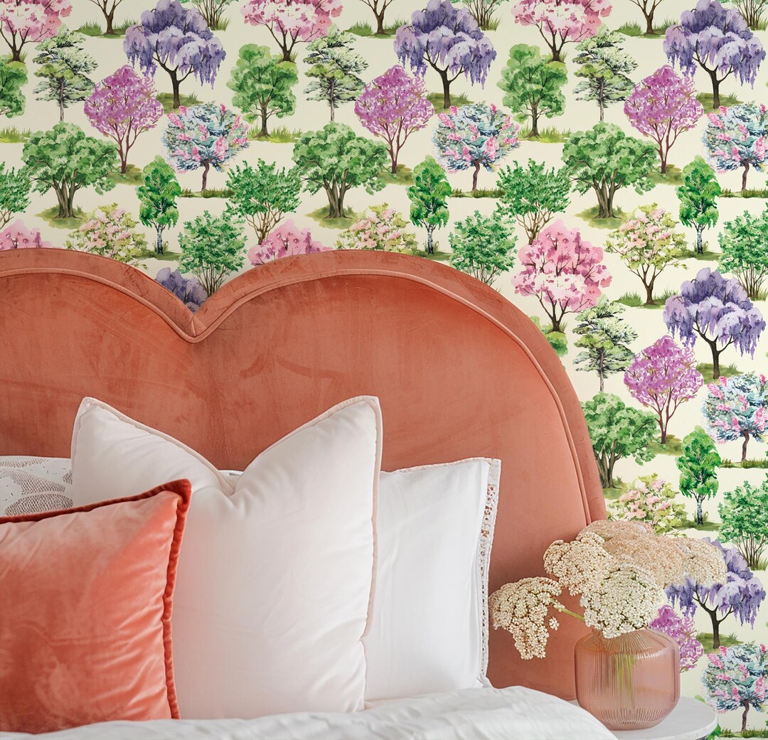 Fabled Forest Watercolour Wallpaper Roll 10 M – Fairy Tale Trees Mural ...