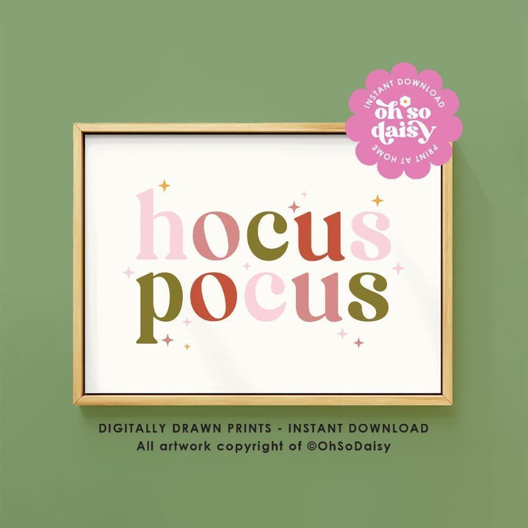 Hocus Pocus Digital Download Print, Halloween Wall Art, Spooky Season ...