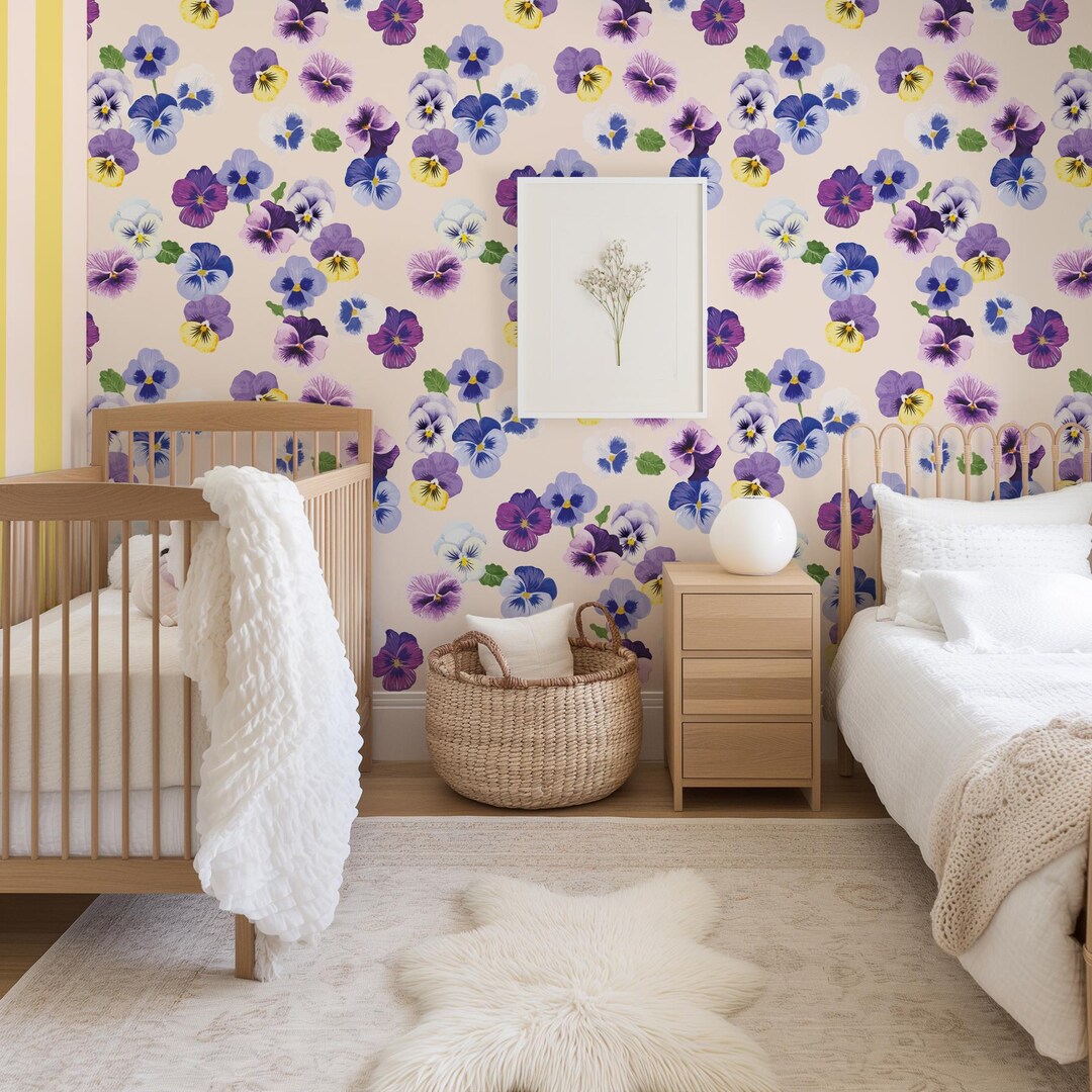 Pansy Party Wallpaper Vintage Cream Floral by Oh so Daisy | Paste to ...