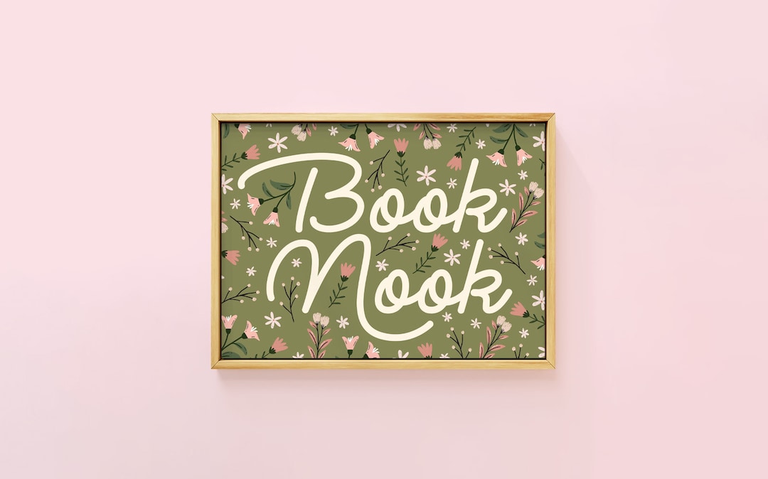 Book Nook Cottagecore Text Quote Colourful Art Print | Unframed A6 A5 ...