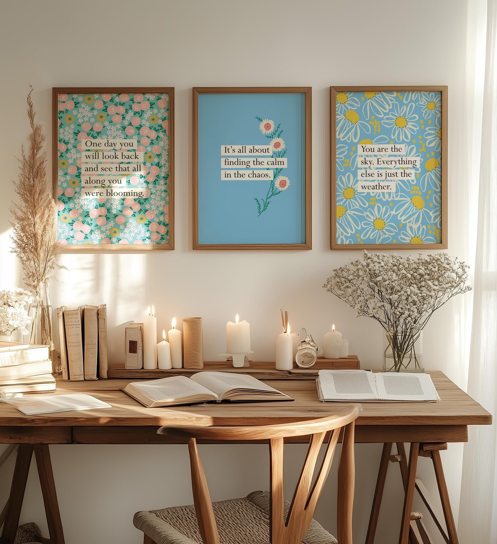Blooming Flowers Book Quote Art Print | Unframed A6 A5 A4 A3 A2 A1 ...