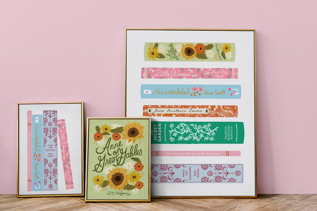 Colourful Book Spines Classics Art Print Unframed A6 A5 A4 - Etsy