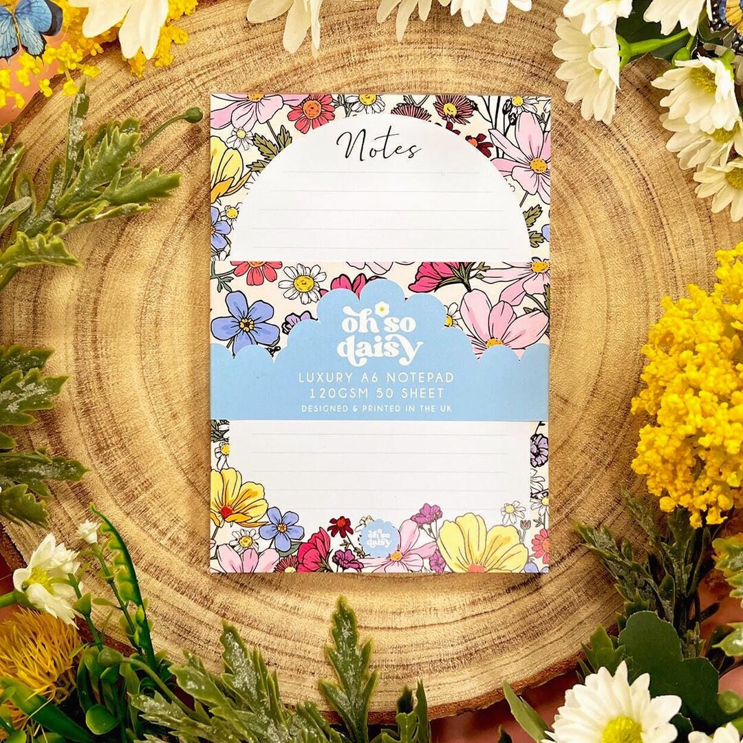 A6 Memo Pad, Wildflower Note Jotter, Botanical Floral to Do List ...