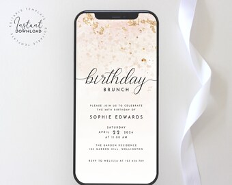 Smartphone Birthday Brunch Invitation, Electronic Invite, iPhone ...