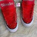 WOMEN Red Bling Converse All Star Chuck Taylor Sneakers LOW - Etsy