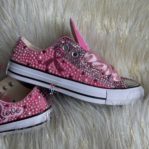 Survivor (breast Cancer Awareness) Bling Converse-bling Sneakers - Etsy