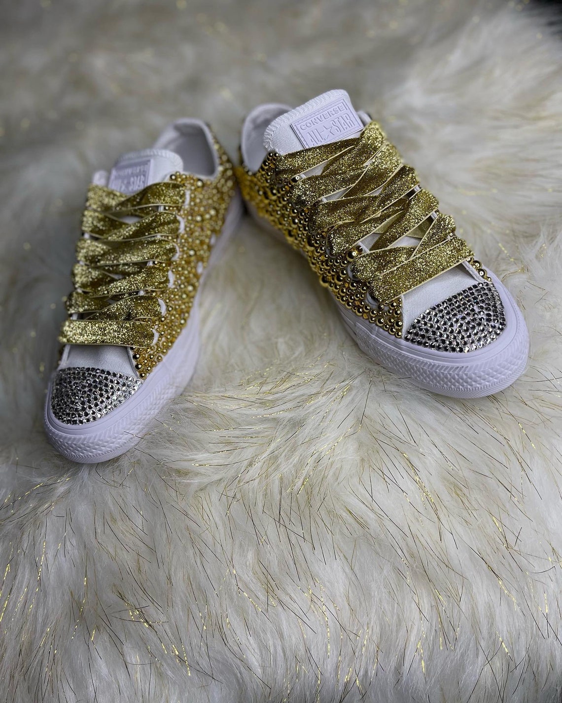Women's Gold Bling Converse All Star Chuck Taylor Sneakers - Etsy