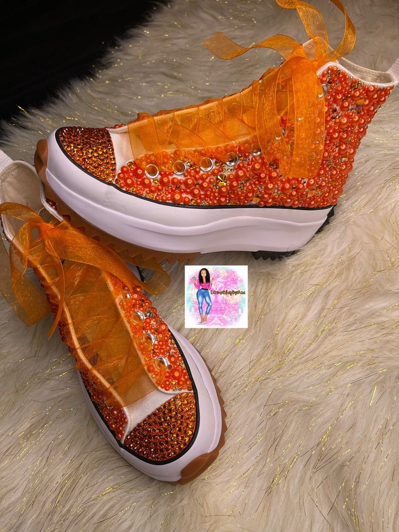 Orange Run Star Hike Converse - Etsy