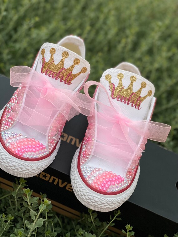 Personalized Crown Bling Shoes Birthday Shoes Converse | Etsy