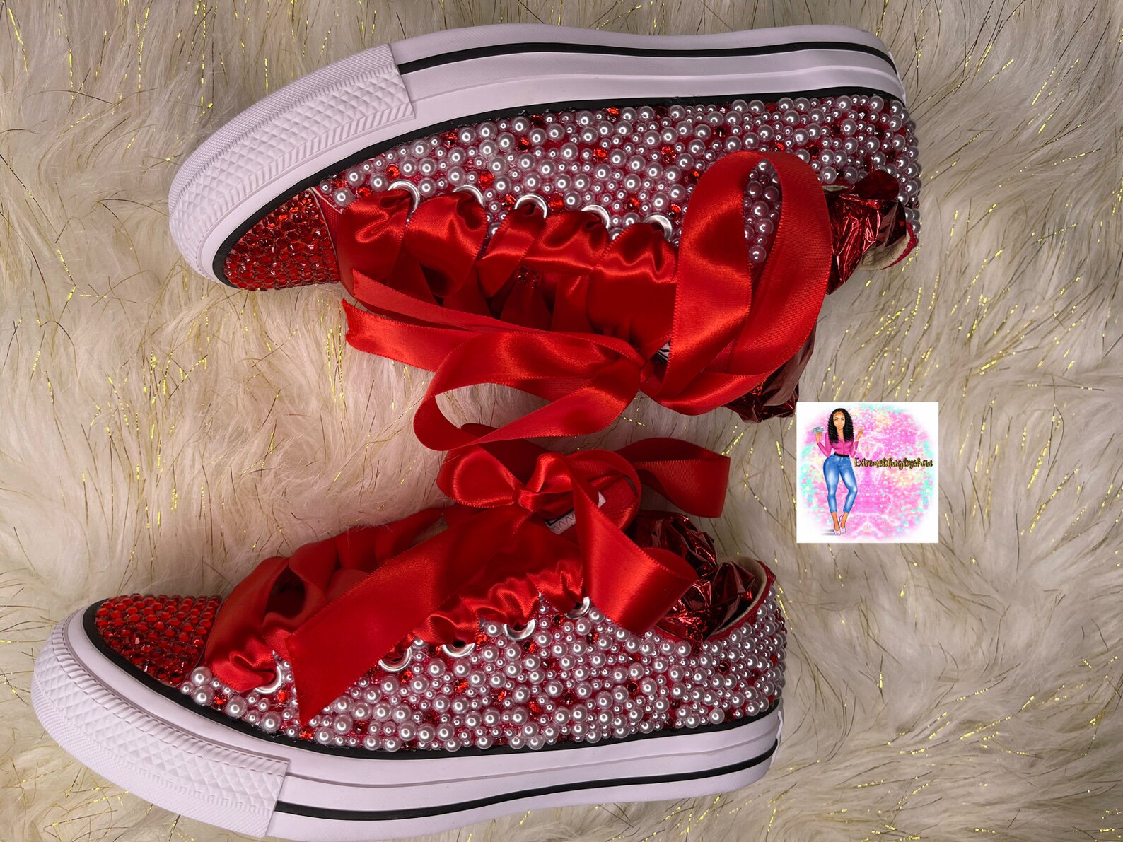 Red & White Converse All Star Chuck Taylor Sneakers LOW TOP - Etsy