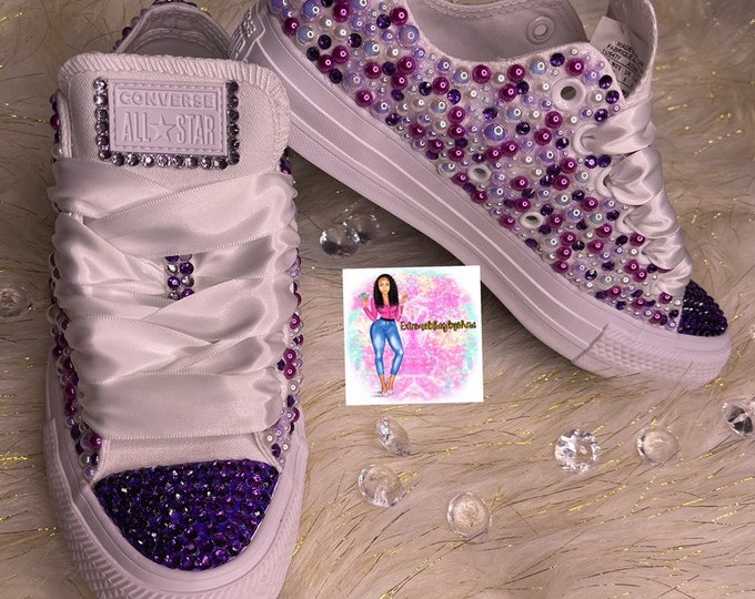 Purple Bling Sneakers - Etsy
