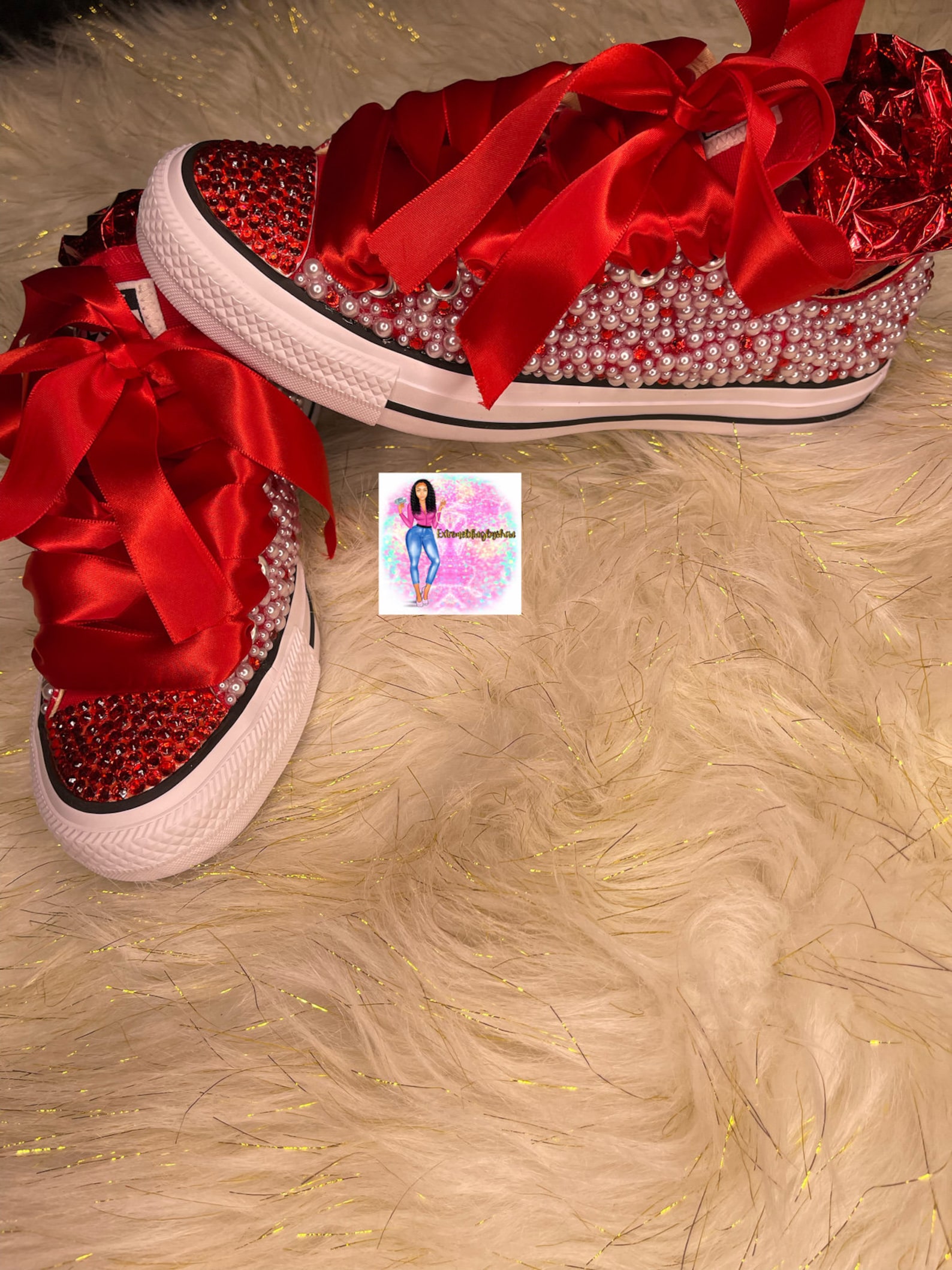 Red & White Converse All Star Chuck Taylor Sneakers LOW TOP - Etsy