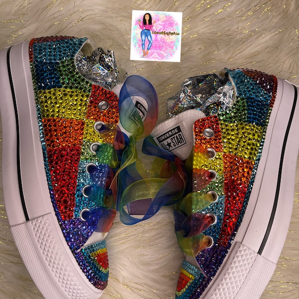 Rainbow Converse - Etsy