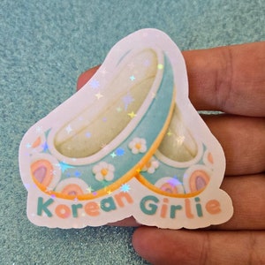 Korean Girlie Sticker, Korean Traditional Shoes Sticker, Korean Glitter ...