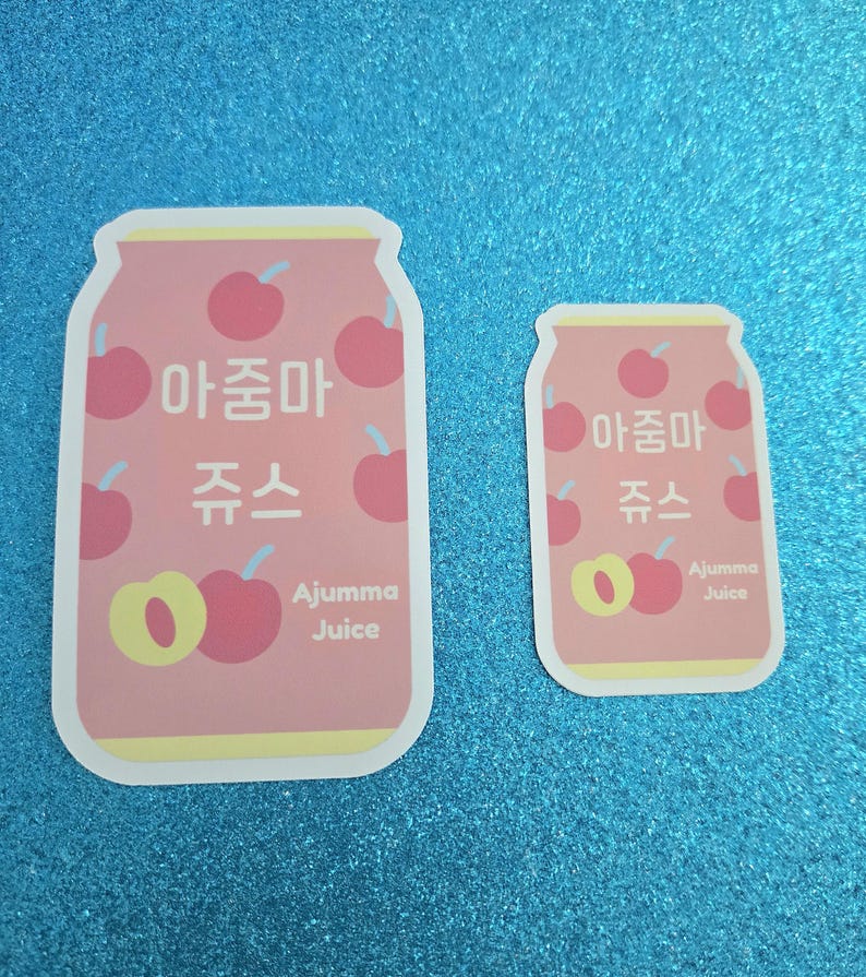 Ajumma Juice Sticker, Korean Old Lady, Korean Mom Sticker, Funny Korean ...