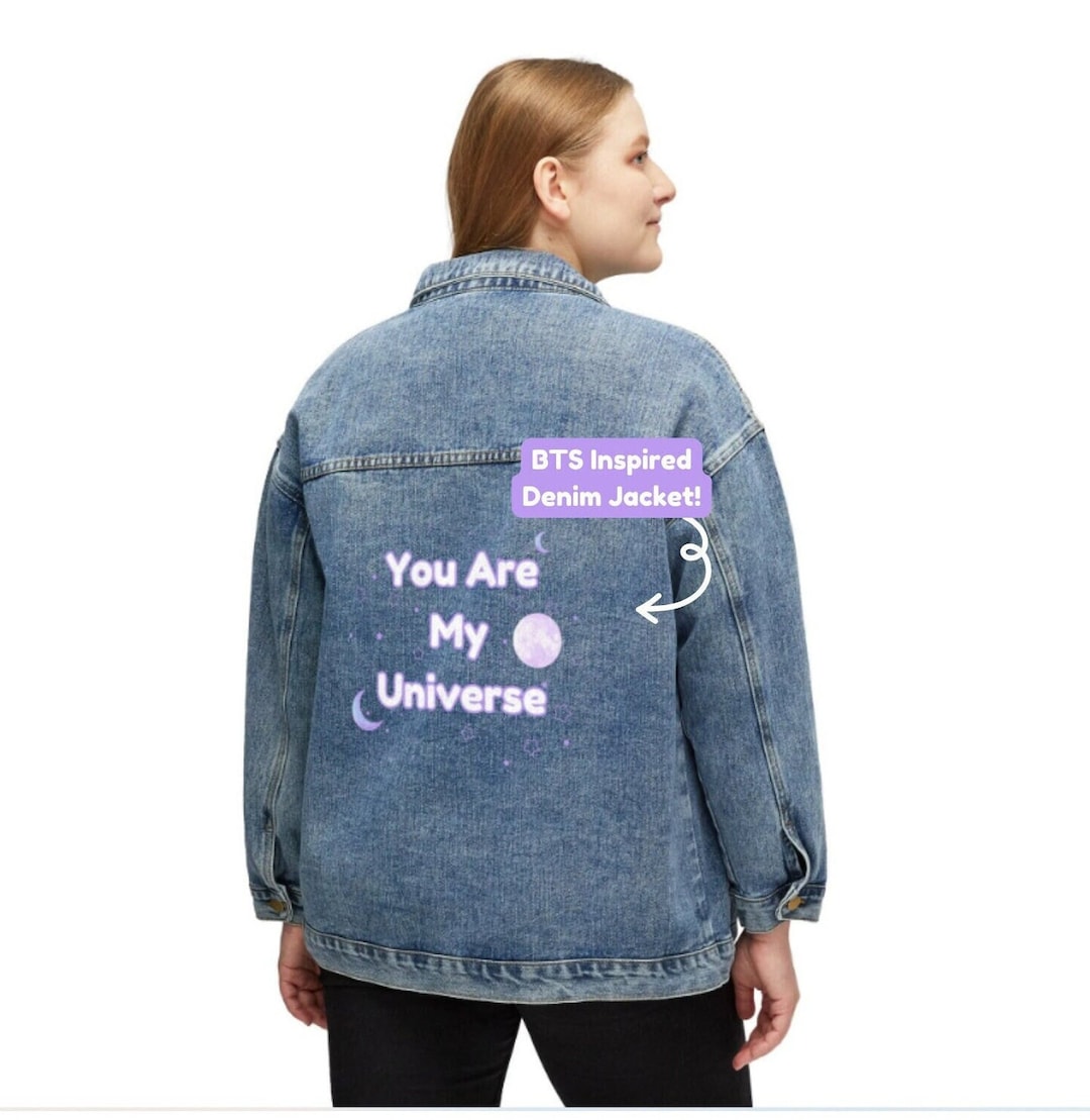 Bts Denim Jacket, Women's Denim Jacket Bts Themed Fashion, Kpop ...