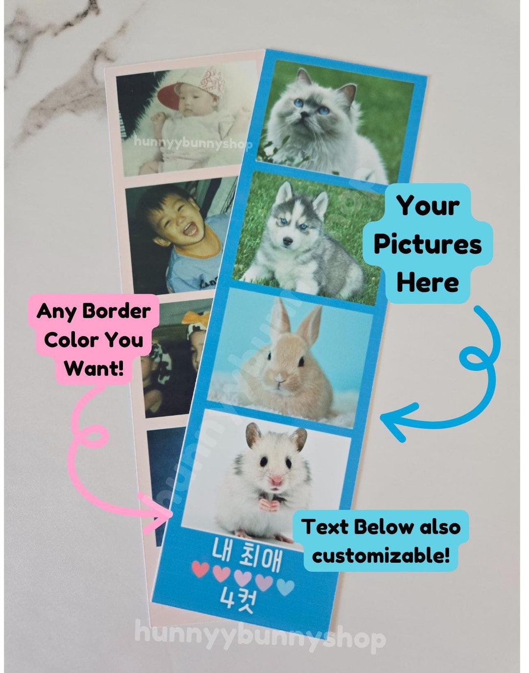 Custom Korean Photo Strip, Personalized Photo Strip for Kpop Idol, K ...