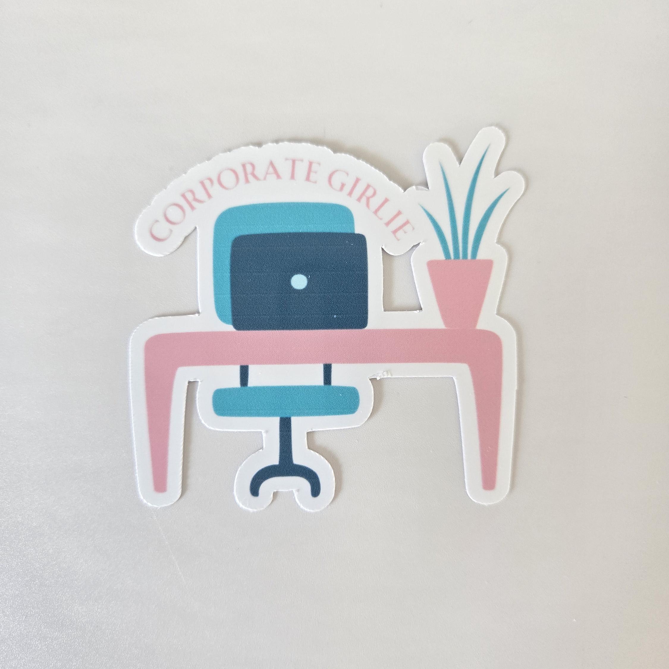 Corporate Girlie Sticker, Vinyl Office Worker Sticker, Inspirational ...