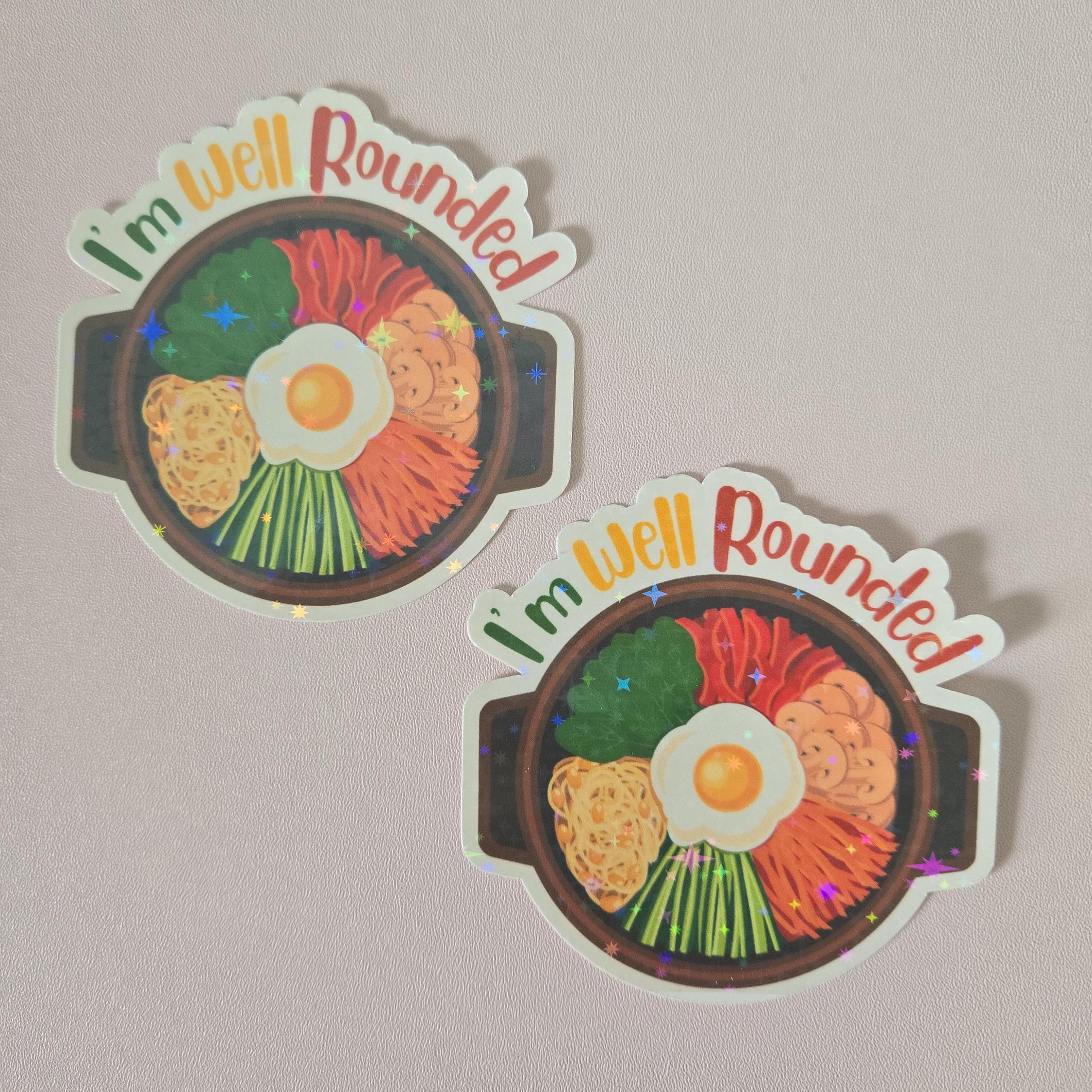 Bibimbap Sticker, Korean Food Sticker, Cute Food Glitter Stickers ...