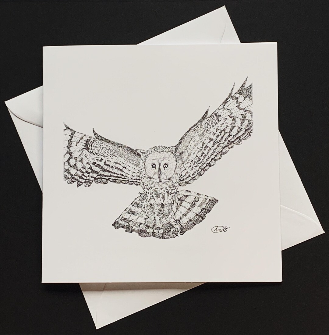 Owl Card Pet Portrait Owl Portrait Animal Greetings Card 'hooty' - Etsy