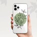 Line Art Leaf Phone Case in Sage Green & Clear Flower Line Drawing ...