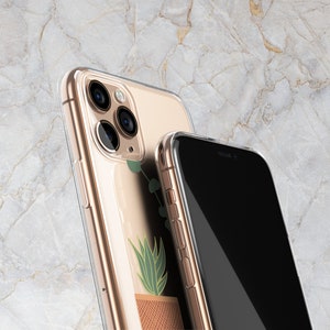 Potted Plants Phone Case W/ Succulents & Snake Plant in Clear Spring ...